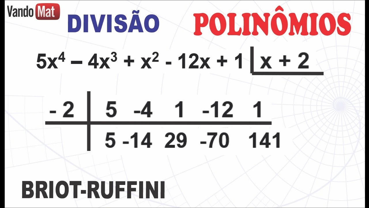 DIVISÃO DE POLINÔMIOS PELO MÉTODO DE BRIOT-RUFFINI #polinômios #encceja ...