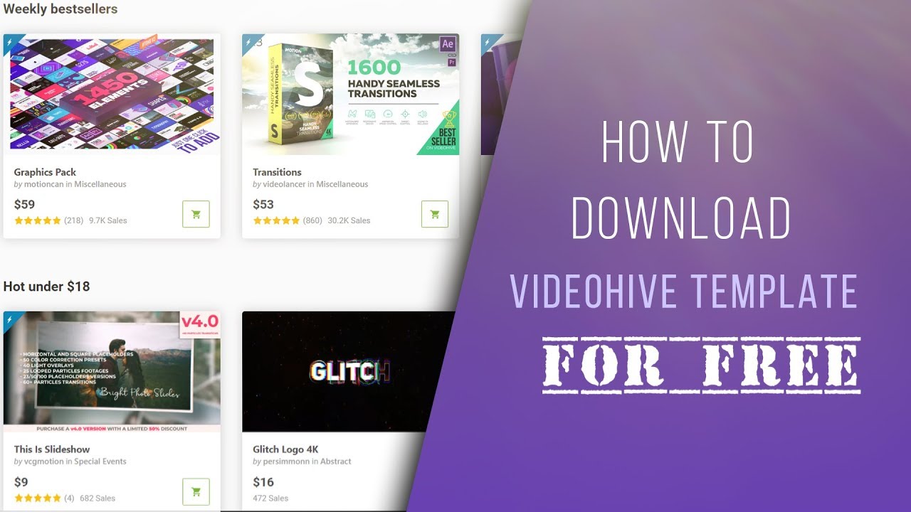 How to download VIDEOHIVE Template For Free 2019 | Tutorial - YouTube