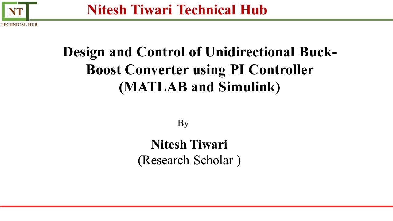 Unidirectional Buck-Boost Converter | Lec 01 | PI Controller | UBBC ...