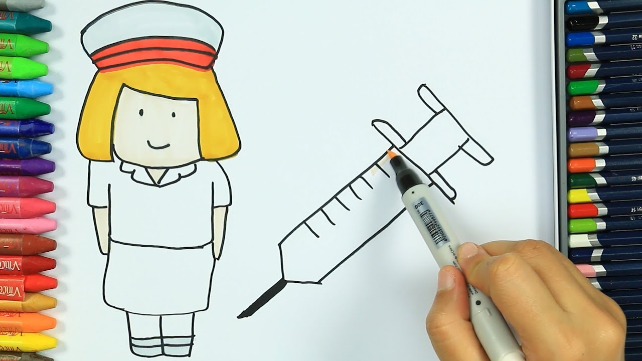 How to draw nurse 💉| Coloring Book | Colors for children | How do I ...