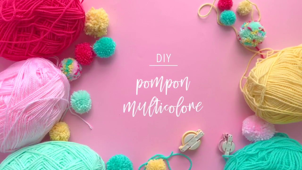 Pompon multicolore - YouTube