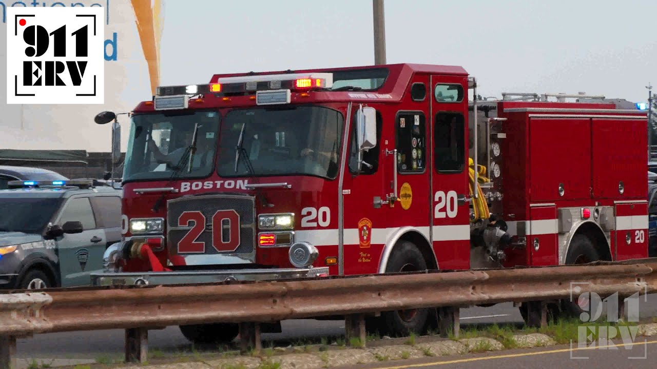 Boston Fire Ex-Engine 20 Responding - YouTube