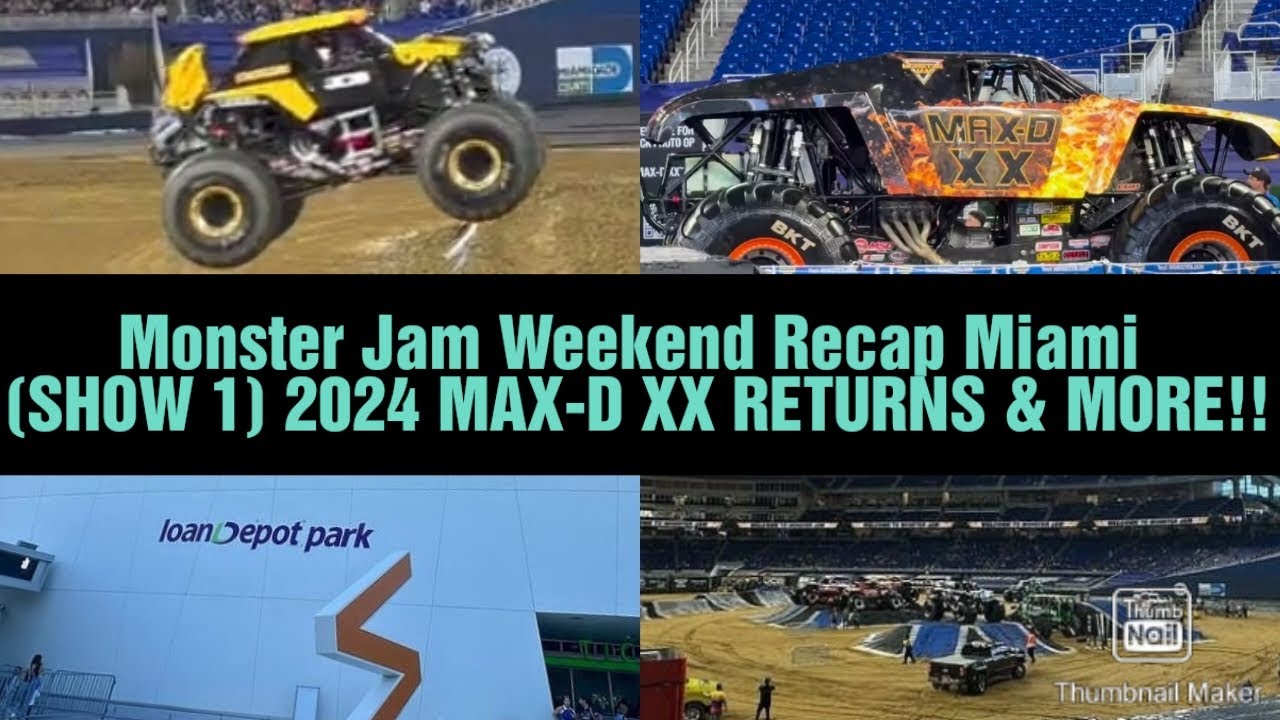 Monster Jam Weekend Recap: Miami FL, Febuary 2024, Max-D XX RETURNS ...