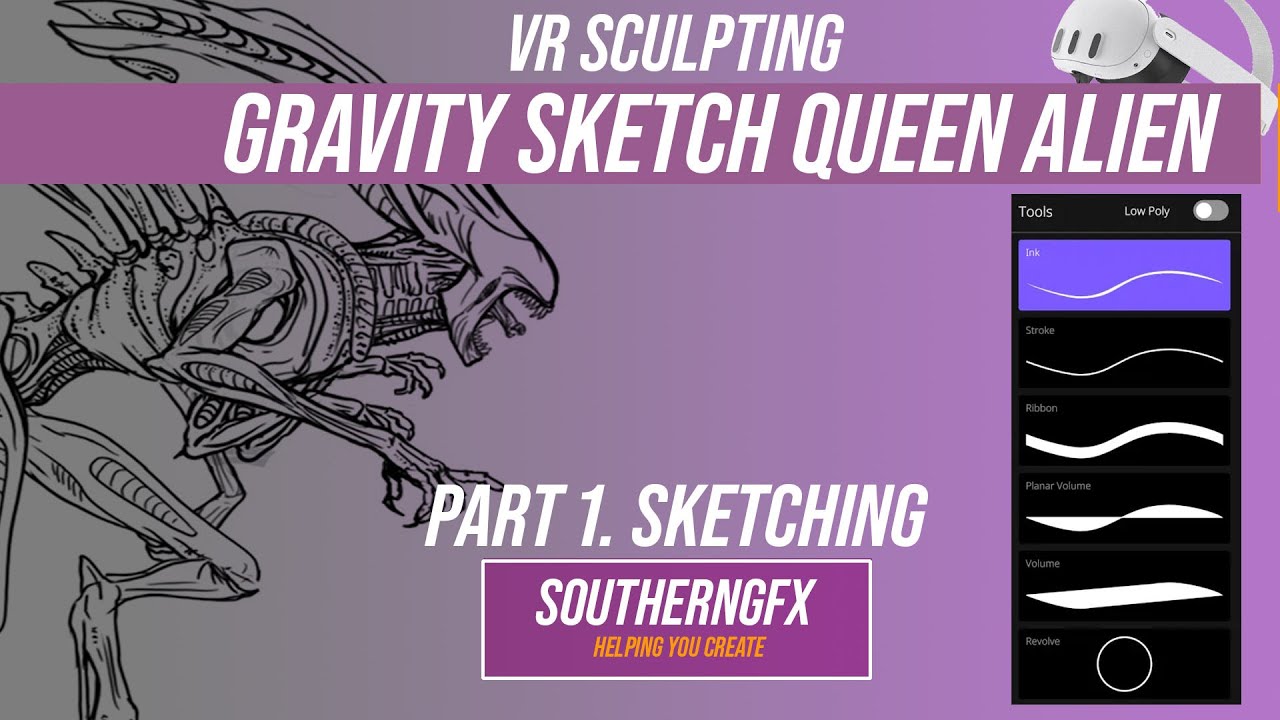Alien Sketch in Gravity Sketch using Meta Quest 3 - YouTube