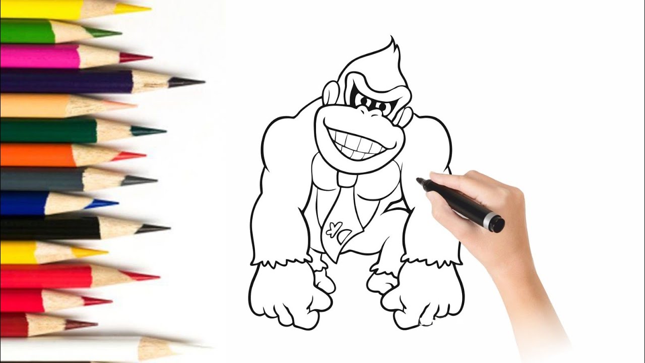 How to Draw Donkey Kong - Part 1 | Easy Step-by-Step Drawing Tutorial ...