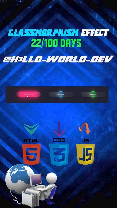 GLASSMORPHISM EFFECT USING CSS, JS | Days :- 22 | 100 days project challenge. #css #js #coding # ...