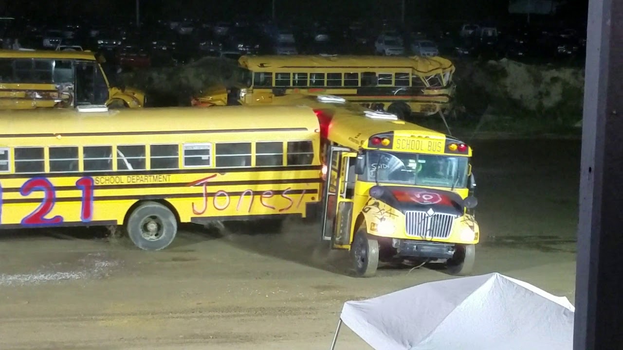 School bus Demolition derby bus flip @ Rochester Fair 9/15/18 - YouTube