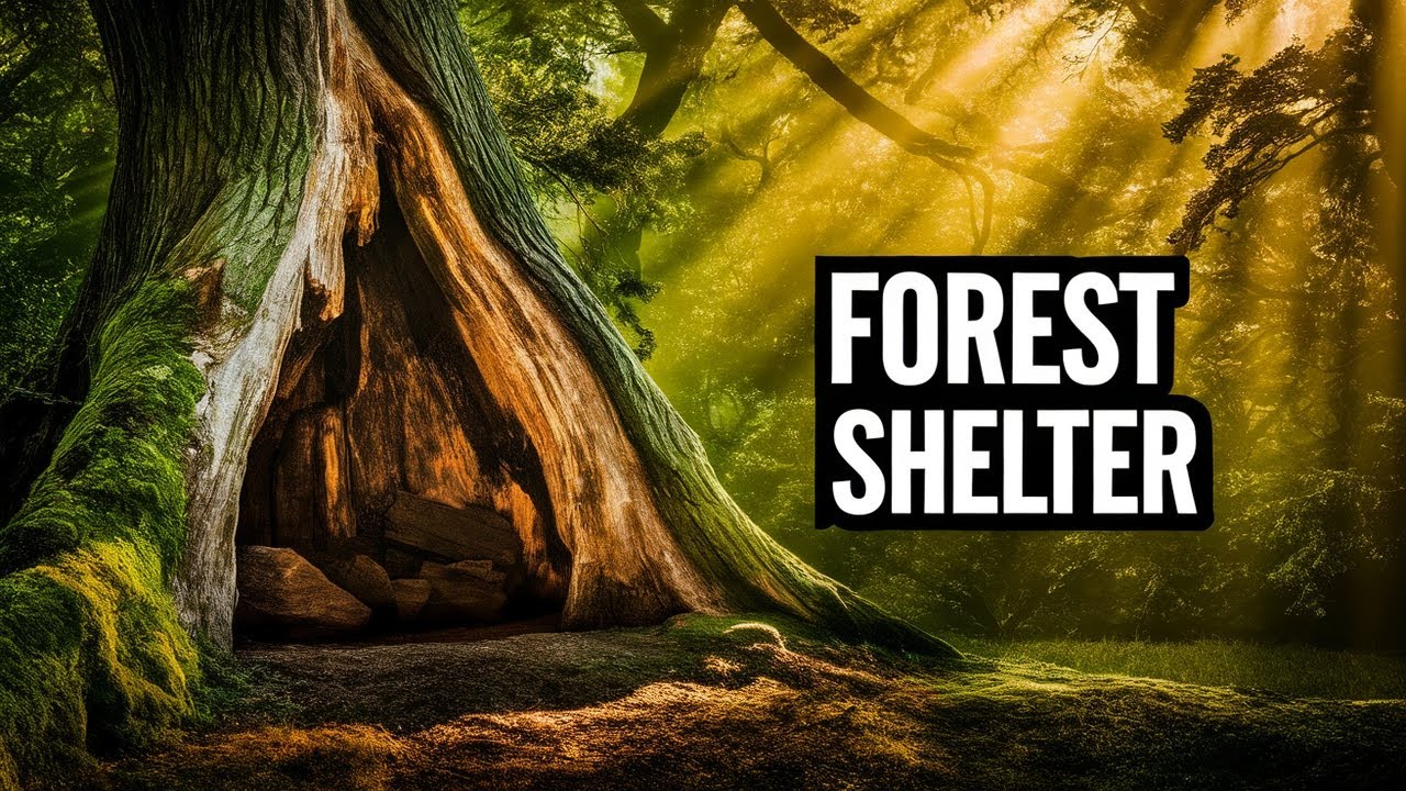 Build a shelter at the foot of a big tree in the rainforest to survive ...