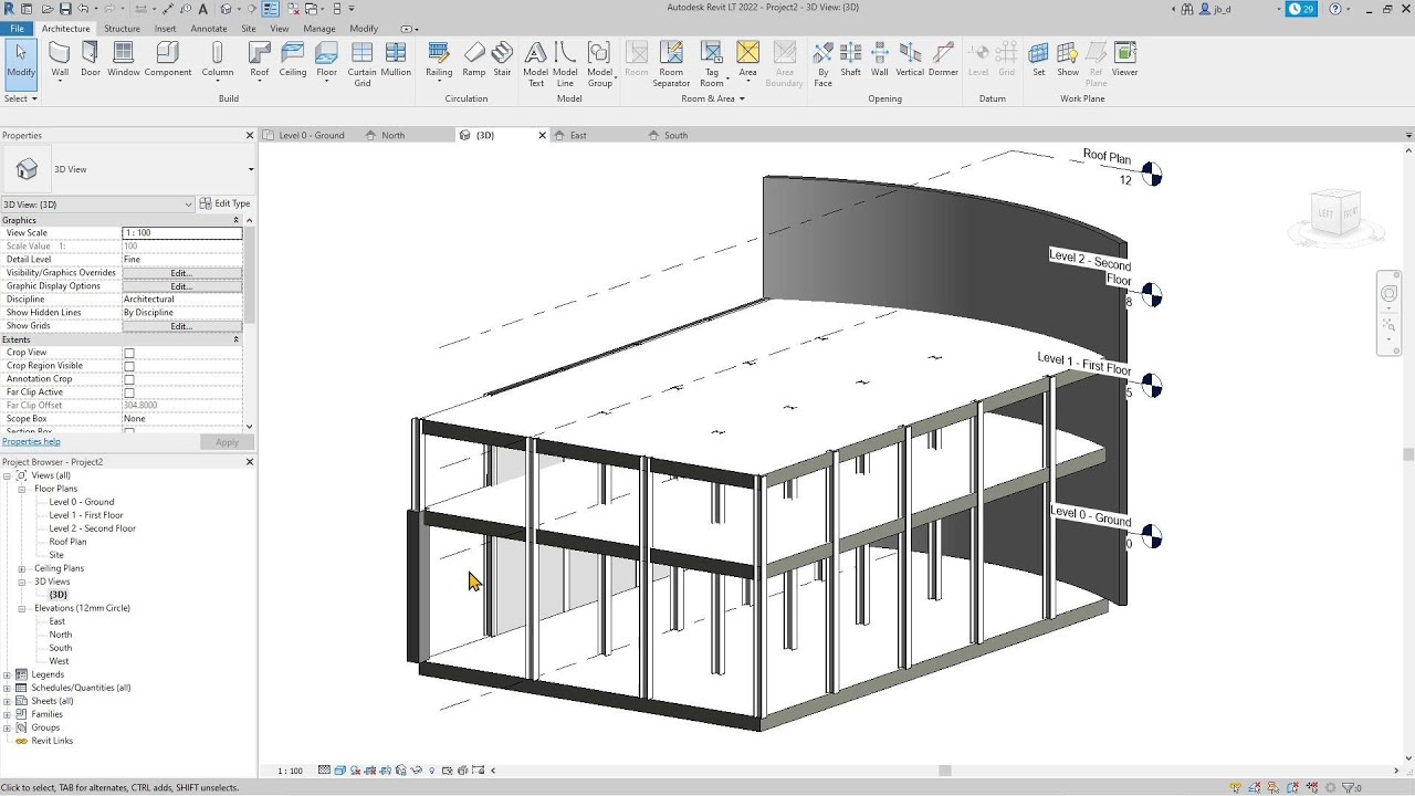 REVIT Videocourse - 05 - Start Project from Scratch, Use Levels and ...