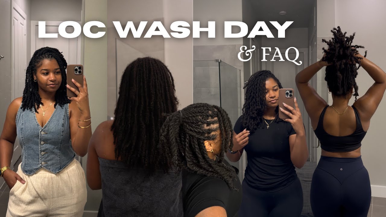 loc wash day, two strand twist on locs + FAQ - YouTube