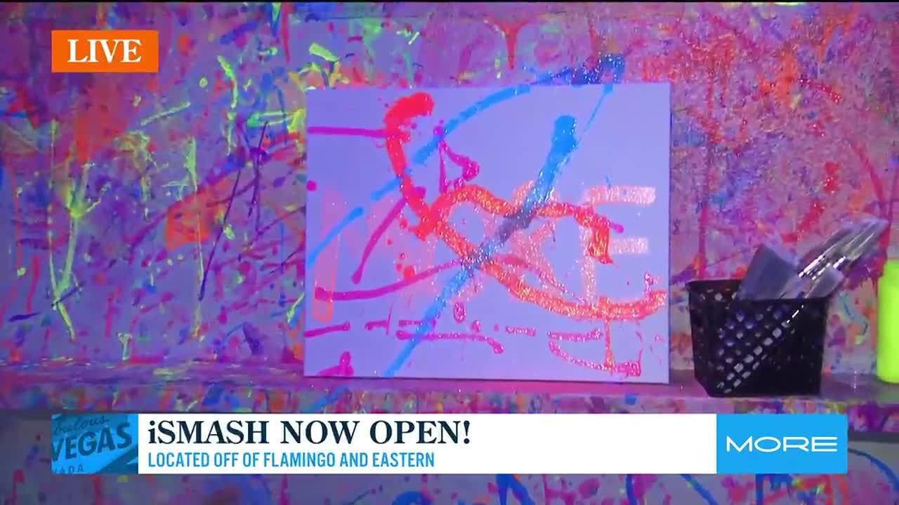 Checking out black light splatter painting at iSMASH - YouTube