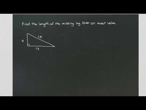 MyOpenMath - Using Pythagorean Theorem to find a Missing Leg - YouTube