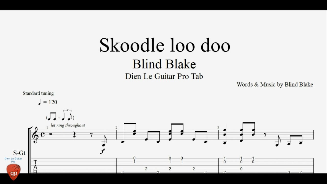 Blind Blake - Skoodle loo doo - Guitar Tabs - YouTube