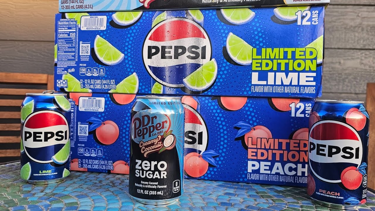 New Dr. Pepper Creamy Coconut, Pepsi Peach, & Pepsi Lime!!! Taste Test ...
