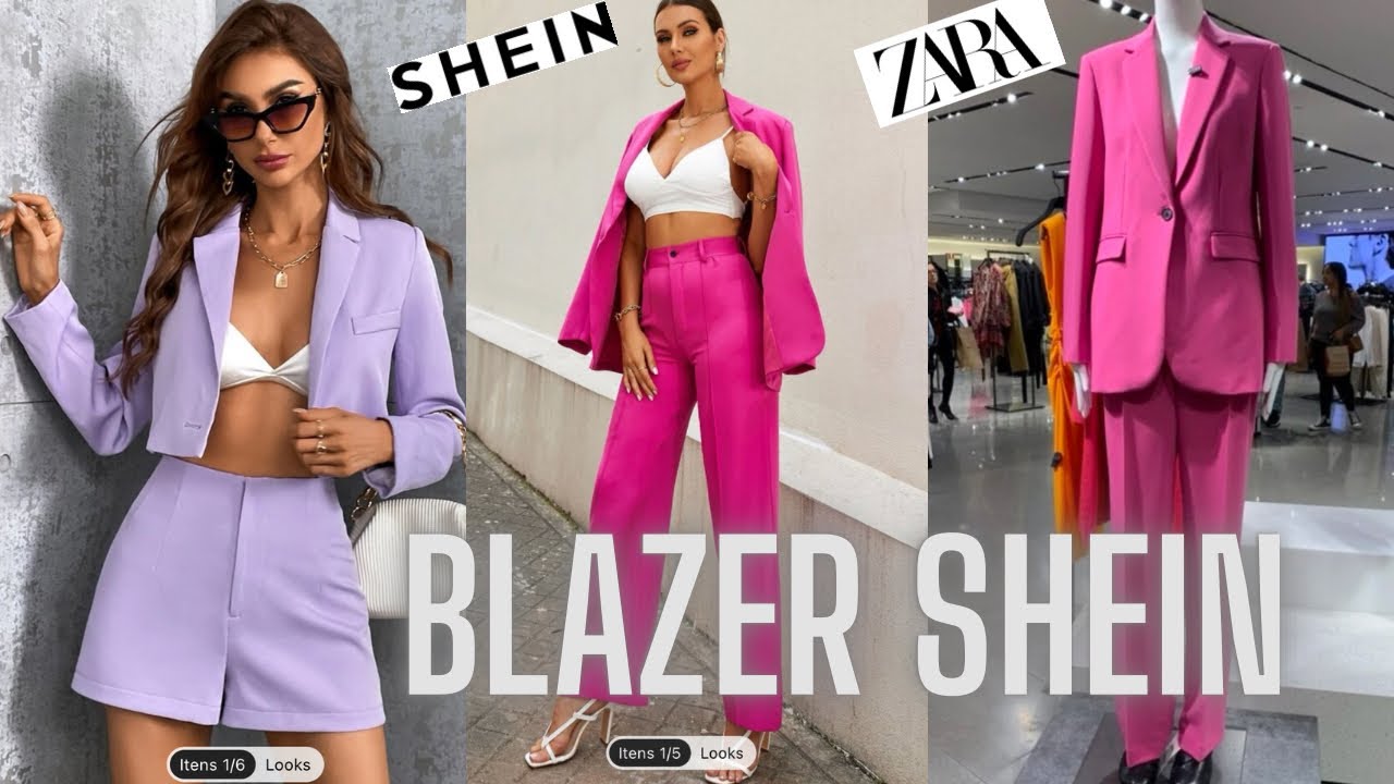 RECEBIDOS DA SHEIN: Blazer e calça rosa, conjuntos alfaiataria e Looks ...