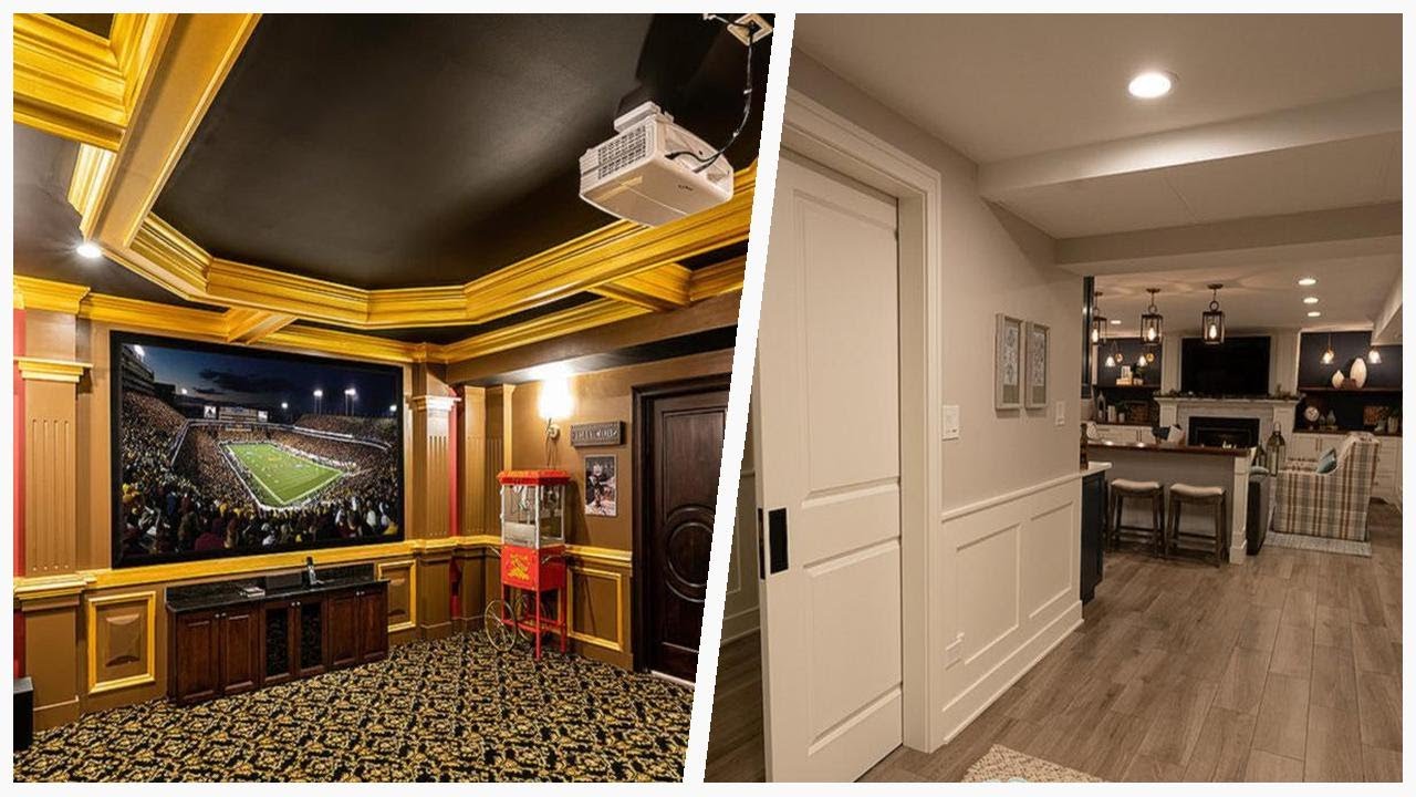 75 Brown Floor And Wainscoting Basement Design Ideas You'll Love 🌈 ...