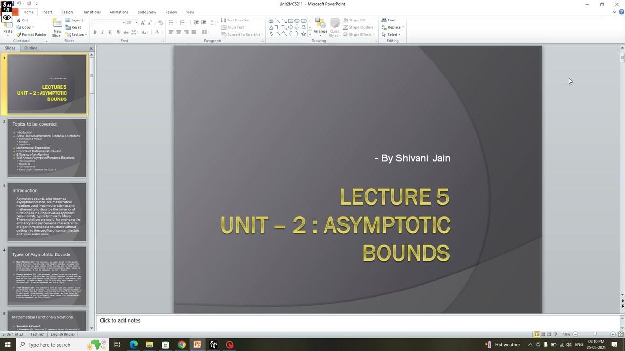 Mcs 211 Design And Analysis Of Algorithm Unit 2 Lecture 5 Youtube