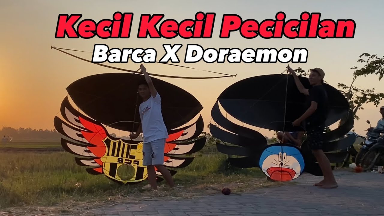 Layangan Ram raman Barcelona Dan Doraemon Gampang Banget Setting Dua ...