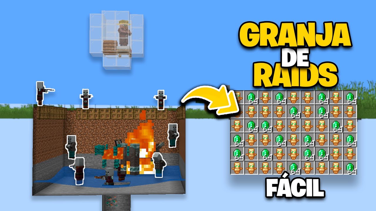 GRANJA DE RAIDS ESMERALDAS TOTEMS - FÁCIL MINECRAFT 1.20/1.19/1.18 JAVA ...