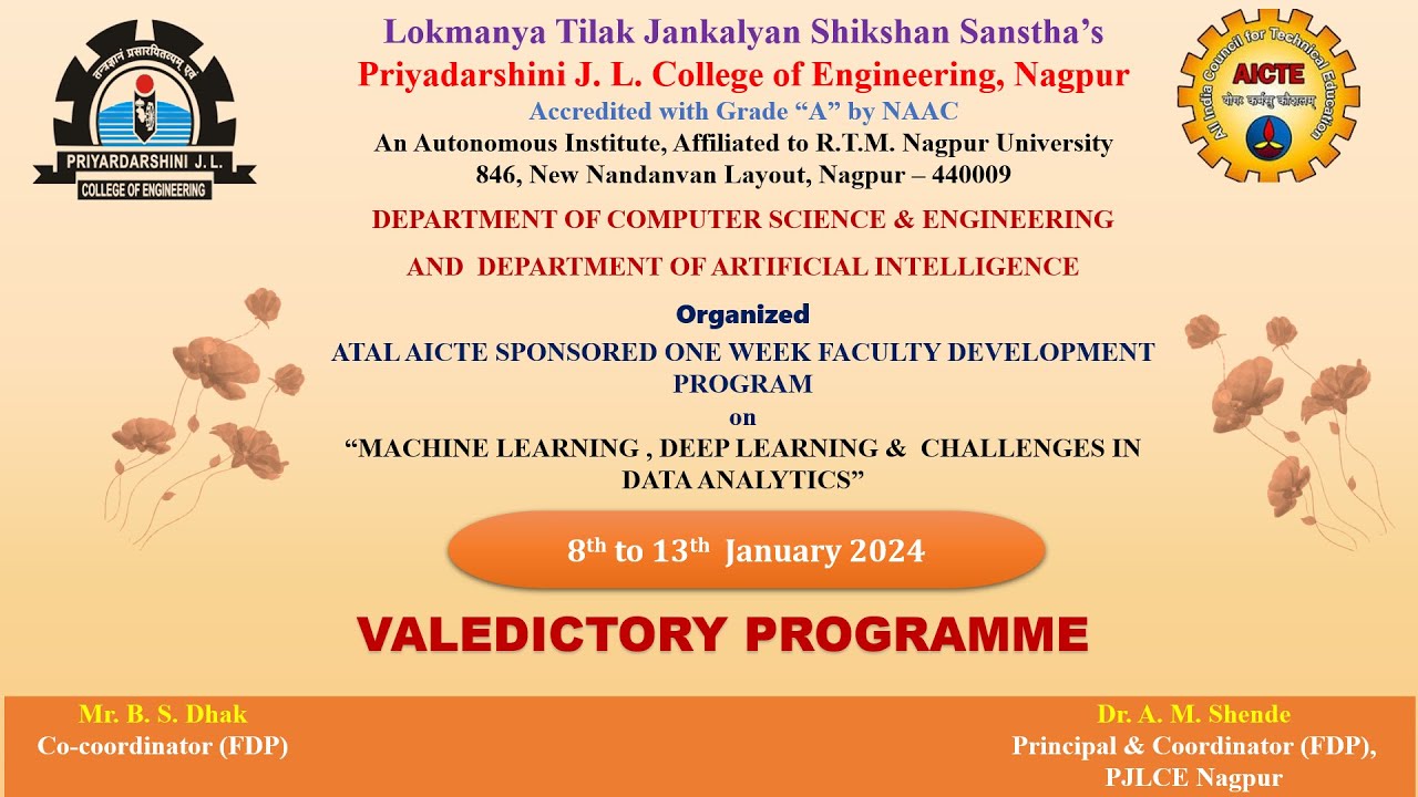 ATAL AICTE FDP Day- 6 VALEDICTORY PROGRAM AND MCQ FEEDBACK | & INTERACTIONS, PJLCE NAGPUR - YouTube