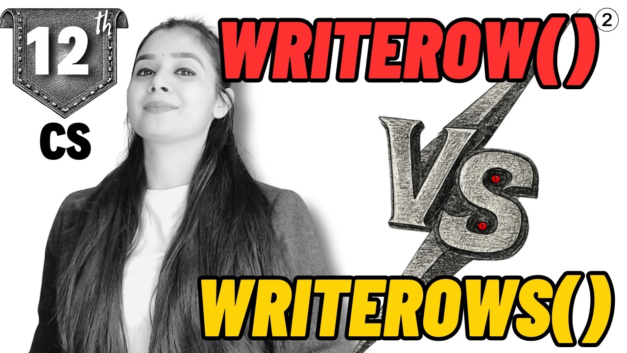 CSV File - csv.writer(), writerow(), writerows() | Python | Class 12 CS ...