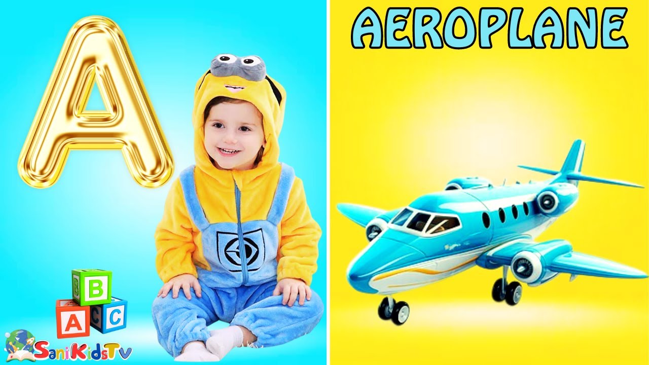 A For Aeroplane I Phonics song I ABC Rhymes I ABC Alphabet Song Nursery ...