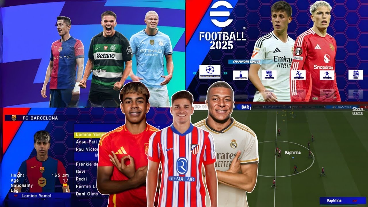 eFOOTBALL PES 2025 PPSSPP FULL UPDATE UCL LEAGUE, NEW KITS 2025/2026 ...