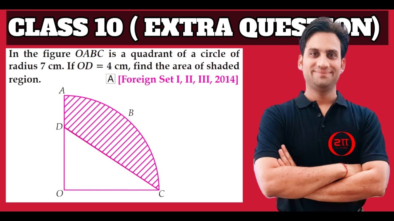 In the figure OABC is a quadrant of a circle of radius 7 cm. If OD = 4 ...