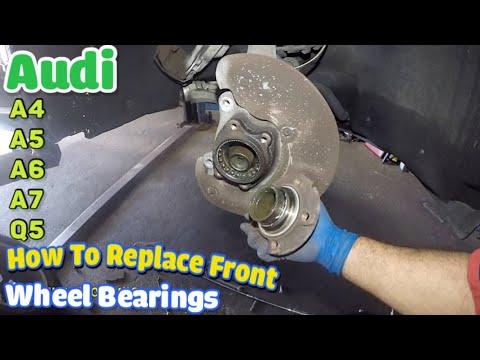 How to remove and replace Front Wheel Bearing and HUB on AUDI A4 A5 A6 ...
