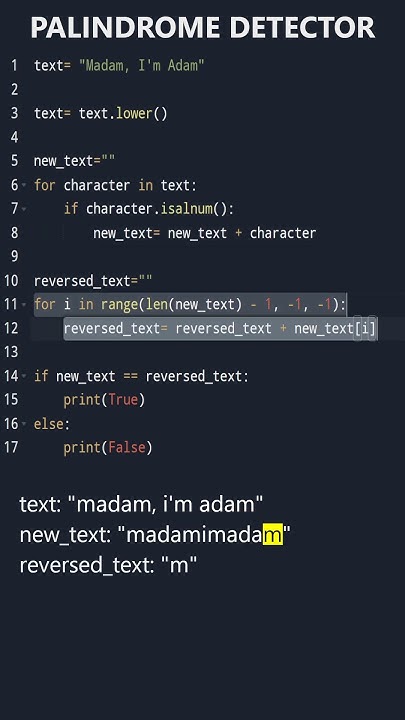 Python Palindrome Detector in 38 seconds #shorts - YouTube