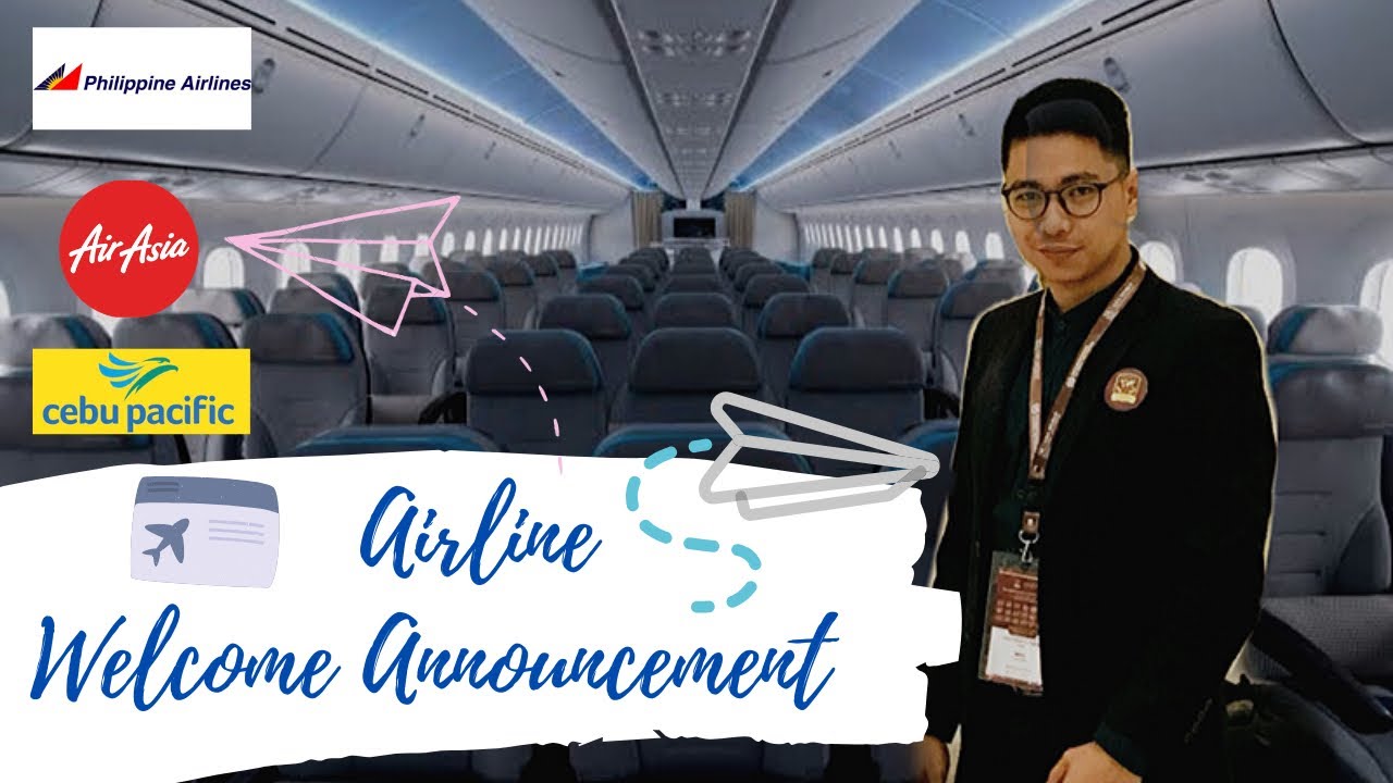 AIRLINE WELCOME ANNOUNCEMENT | Feeling FA 😅 ️ (Inspired by FA JEN ...