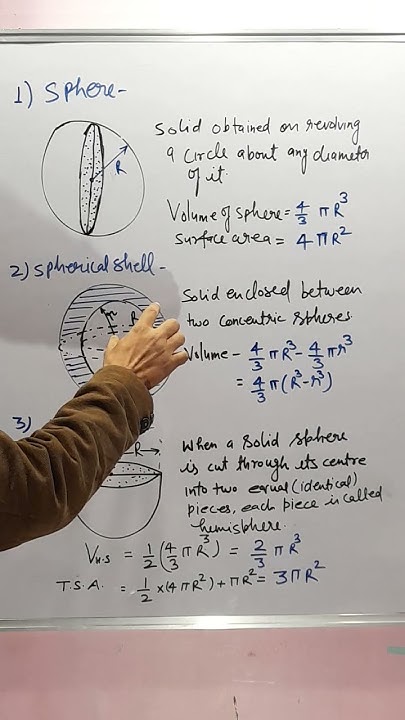 Volume and surface area of sphere,spherical shell and hemisphere#cbse # ...