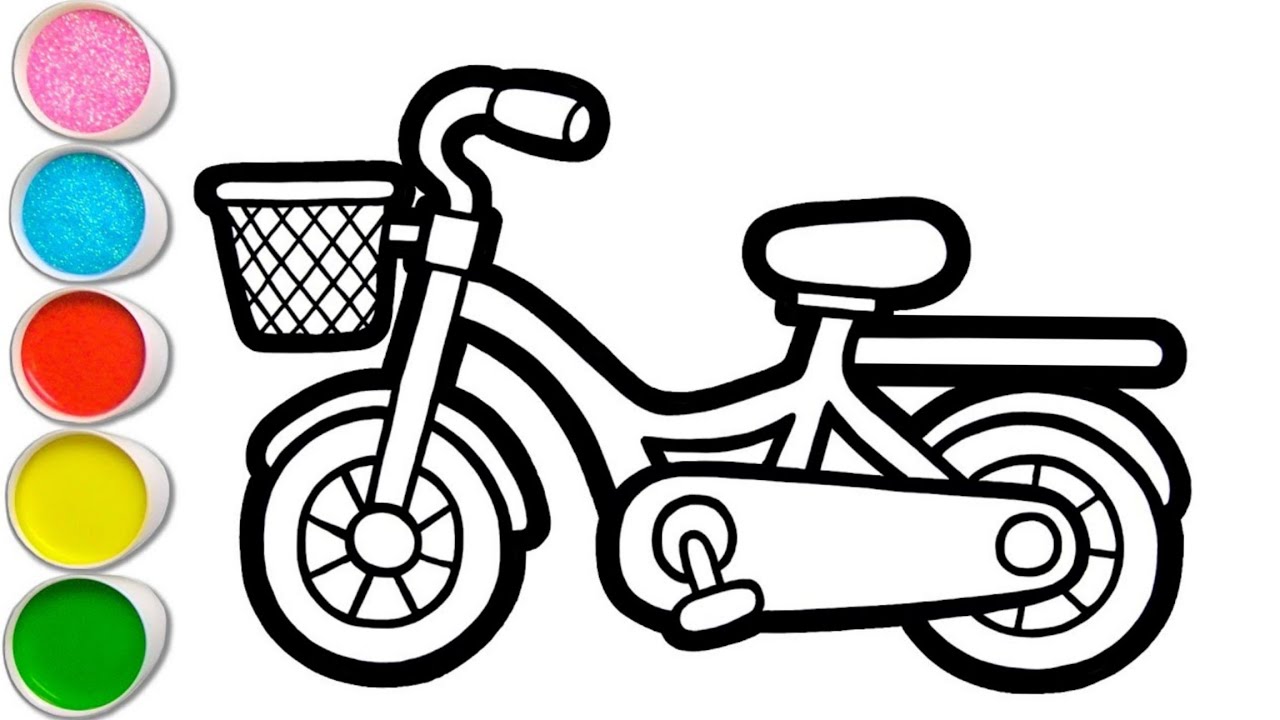 Cycle Drawing Painting and Coloring for Kids and Toddlers, Easy Step-by ...