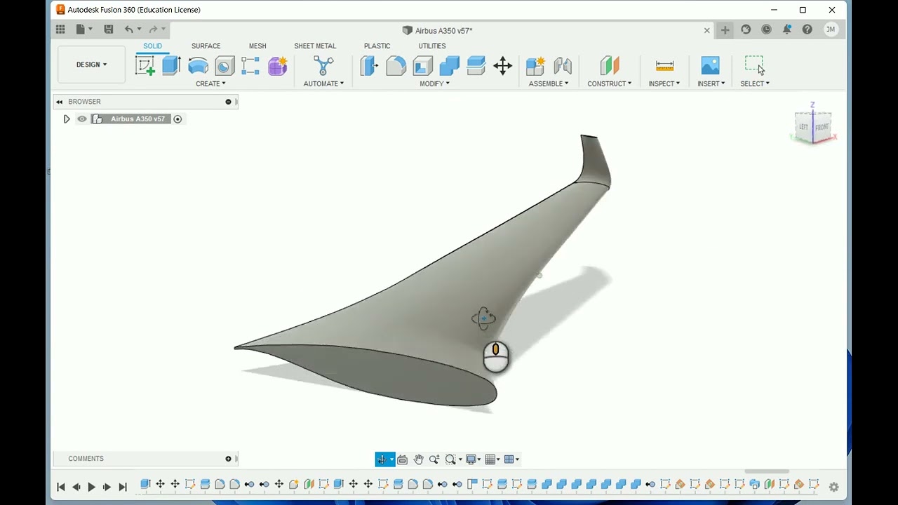 Fusion 360 Airbus A350 Redesign the wings and the winglets update - YouTube