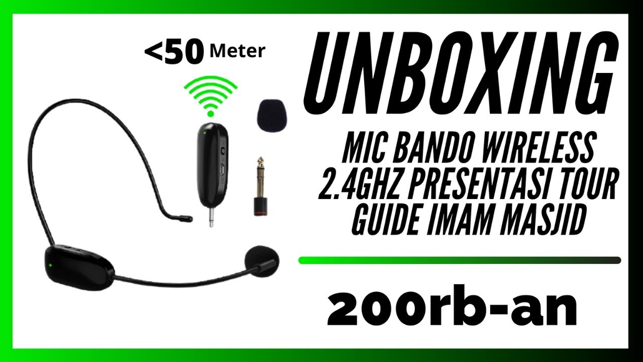 Mikrofon Mic Bando Wireless 2.4GHz Presentasi Tour Guide Imam Masjid ...