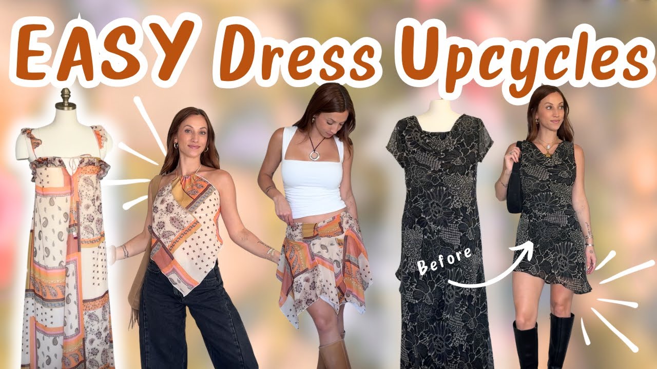 Transforming Thrifted Dresses into My Pinterest Inspo! (3 Easy Upcycles ...