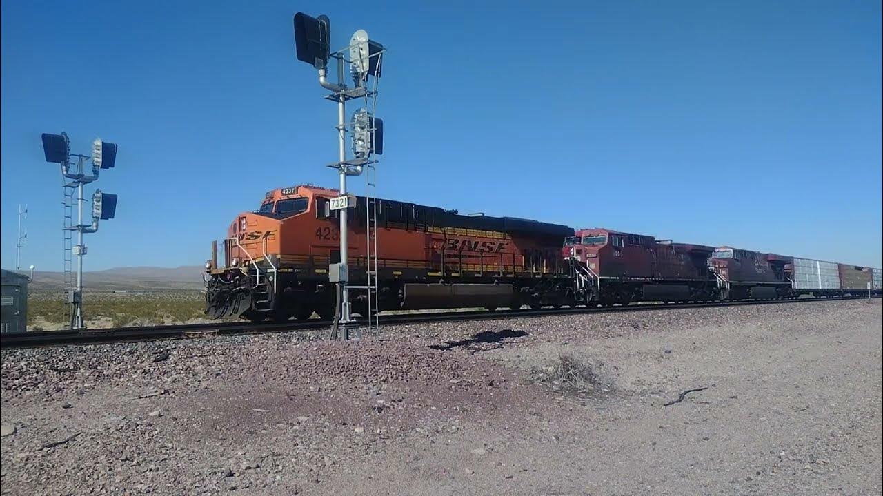 Monster EB BNSF Manifest Train At East Daggett Ca! #bigbossrailfanner - YouTube