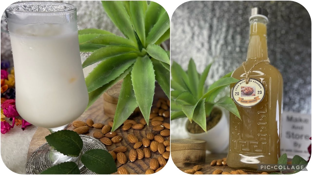 Badam Ka Sharbat Recipe | Make and Store | Doodh Badam Sharbat | Almond ...