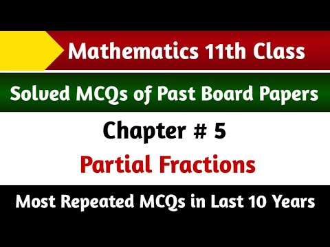 Math Class 11 MCQs Chapter 5 | Past Papers MCQs Math 11th Class | Maths ...