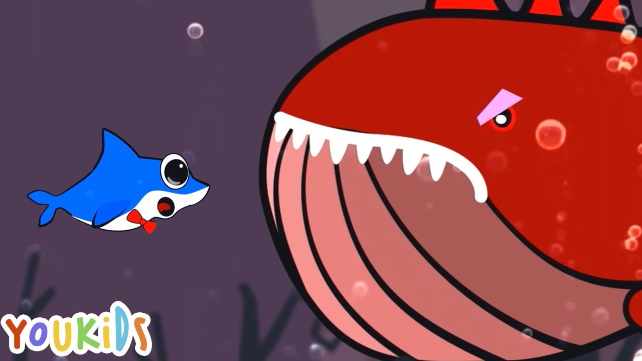 Baby Shark Song with Angry Red Whale - YouTube
