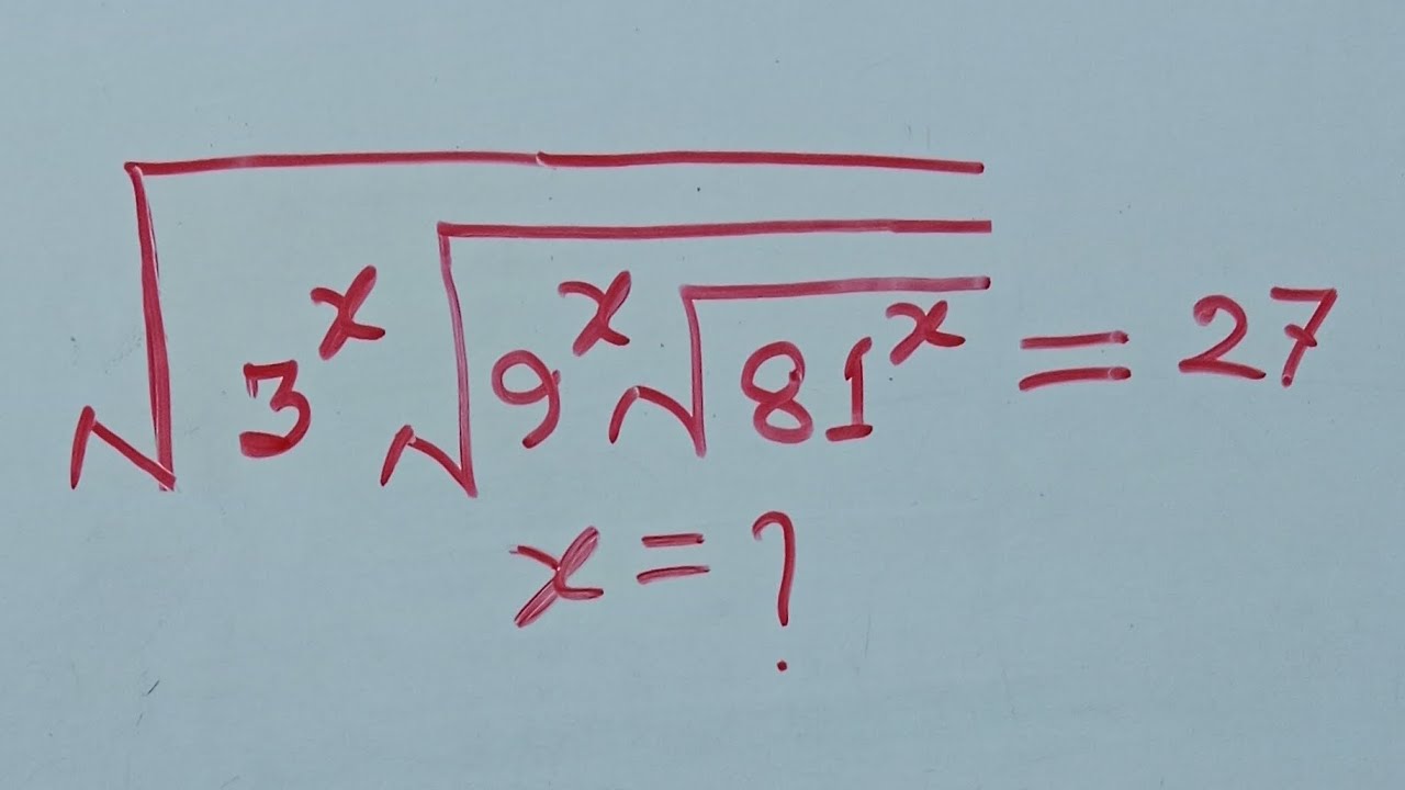 Math Olympiad ! Nice Square Root Math Simplification Problem . Find the value of X . - YouTube