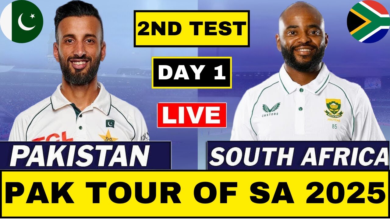 🔴LIVE 2ND TEST PAKISTAN vs SOUTH AFRICA DAY 1 | live pak vs sa 2nd test ...