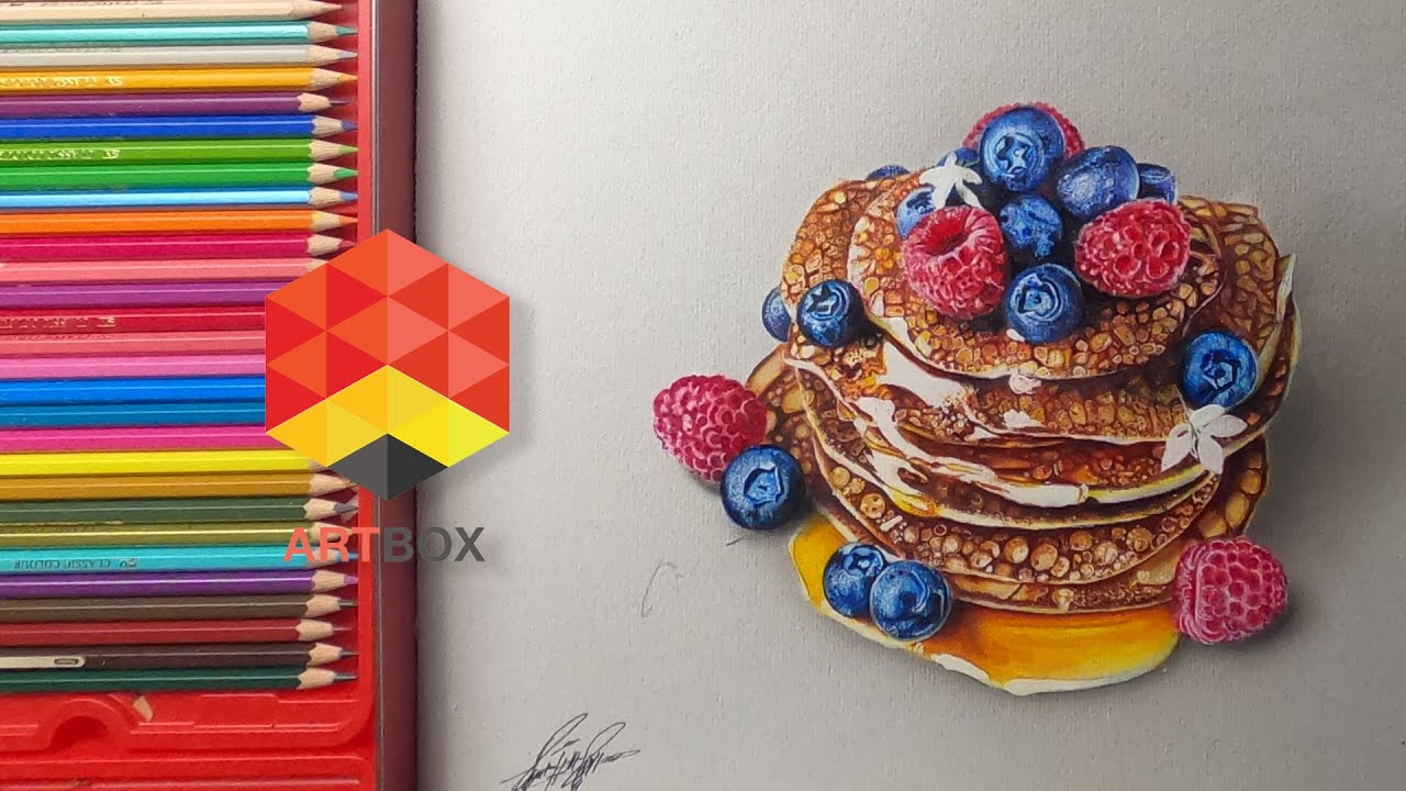 Pancake Hyper Realistic sketch | ArtBox | - YouTube