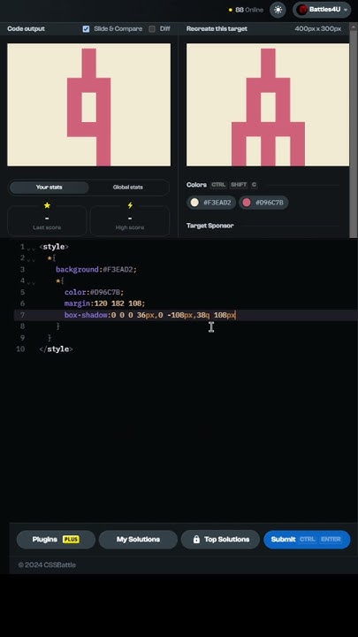 31102024 Css Battle Daily Challenge 100 Match Css Html Cssbattle Shorts Battles4u