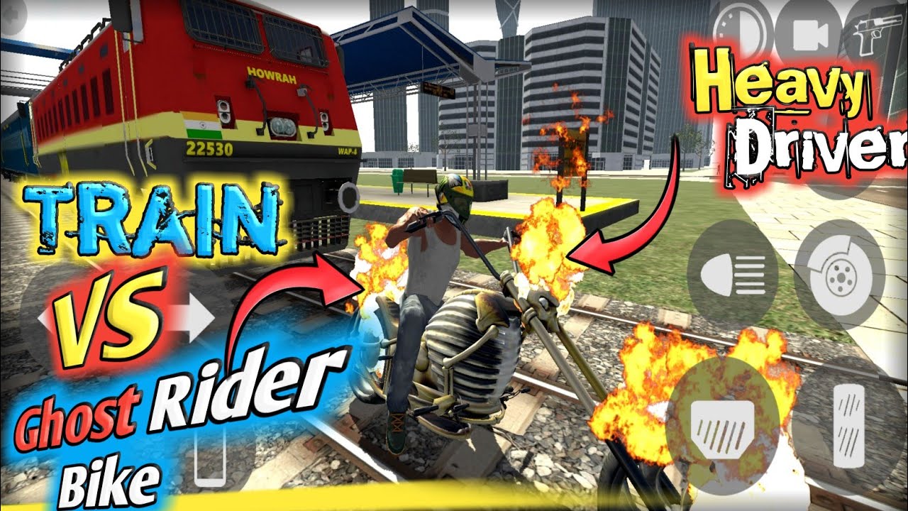 Train vs Ghost Rider Bike Race - YouTube