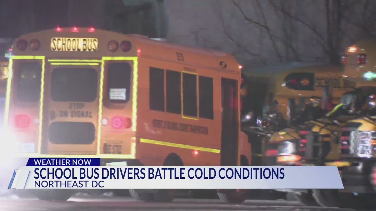 School bus drivers battle cold conditions - YouTube