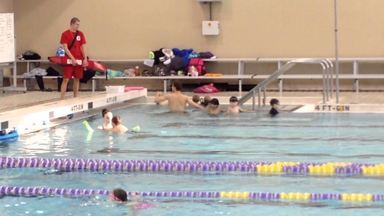 3/2/14 Joseph Swim Lessons - Breathing & Kicking with Noodle - YouTube