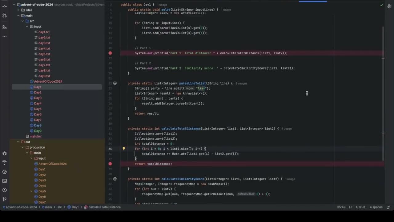 Advent Of Code 2024 - Day 1 - Solved with Java - YouTube