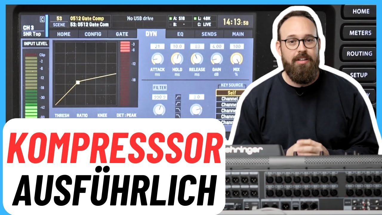 Kompressor einstellen auf dem Behringer X32 - YouTube