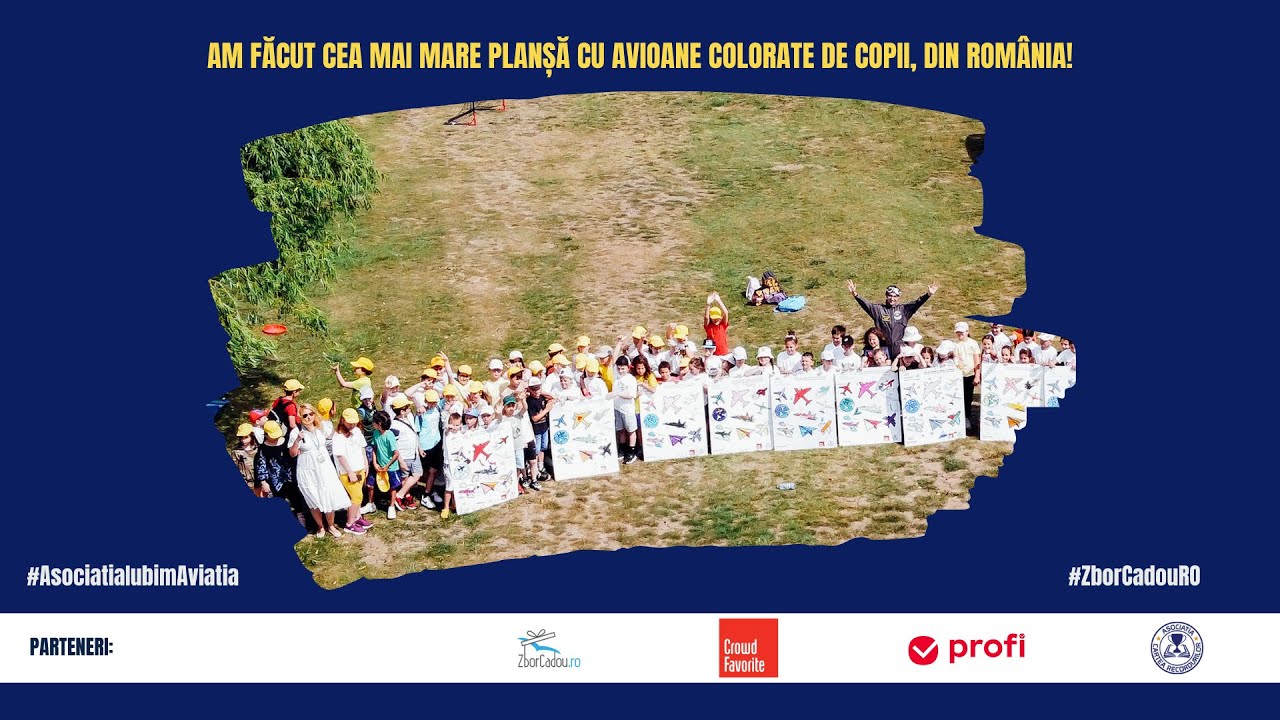 Am făcut cea mai mare planșă cu avioane colorate de copii, din România ...